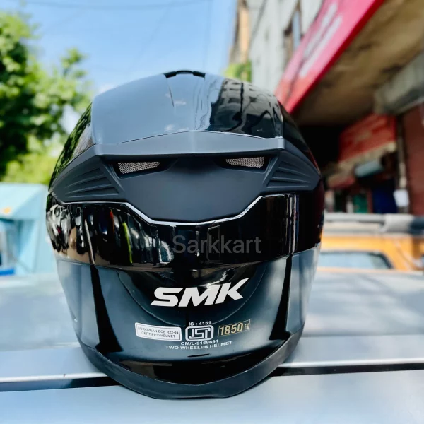 SMK Gullwing Unicolour Gloss Black GL(200) MODULAR/FLIP-UP Helmet - Sarkkart
