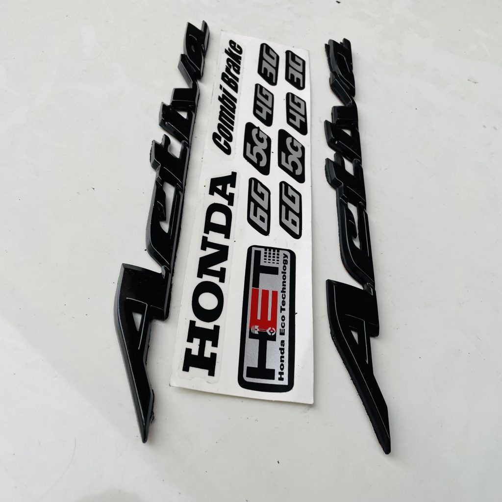 Sarkkart Original Honda Activa logo full kit with Stickers Black carbon ...