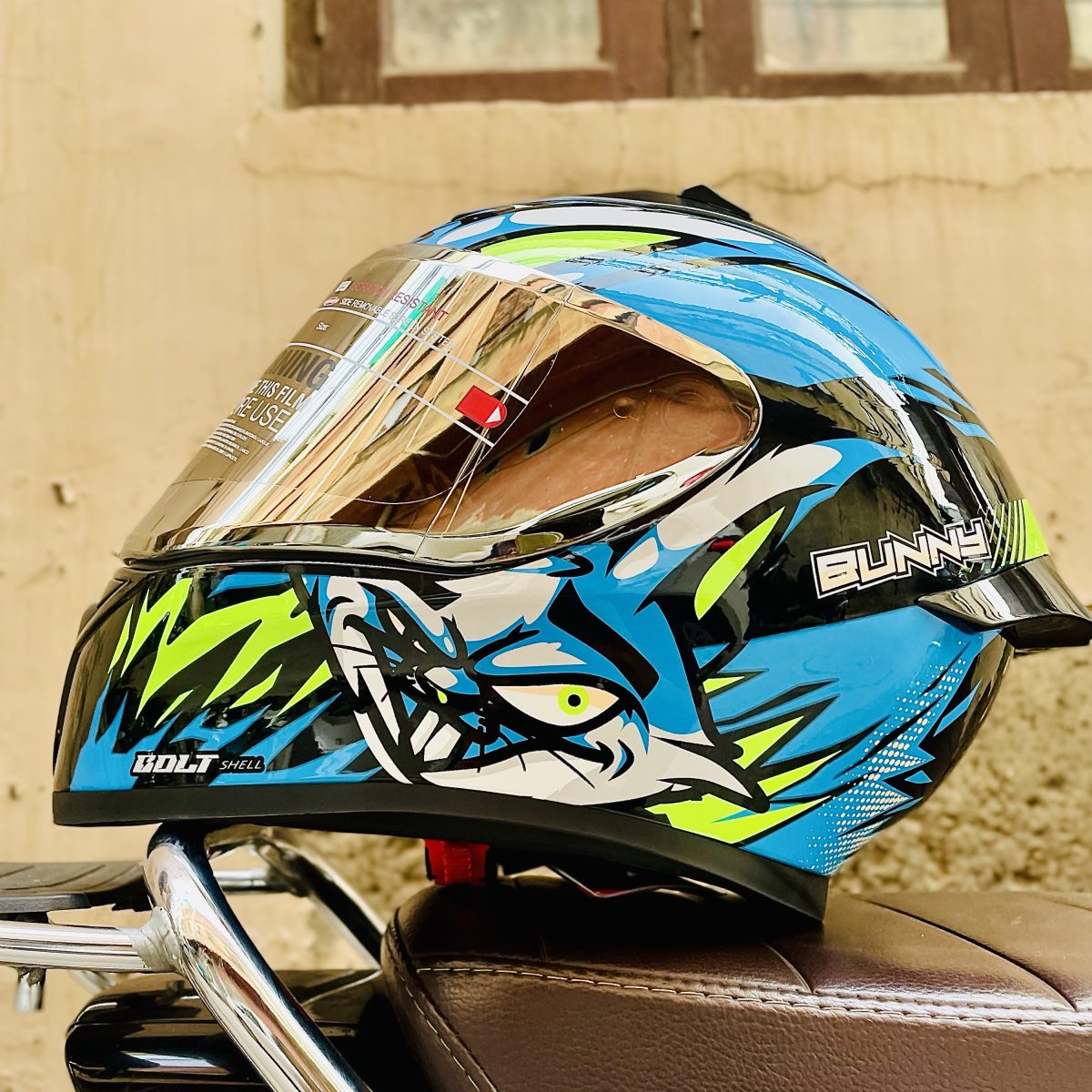 VEGA Bolt Bunny Glossy Blue Decor DOT Approved Full Face Helmet ...