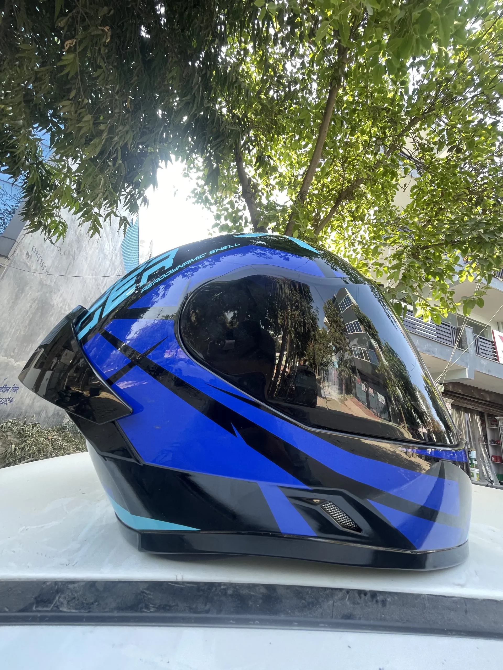 Vega Ranger DX Revenge Blue Black with Black Visor ISI Certified Full ...