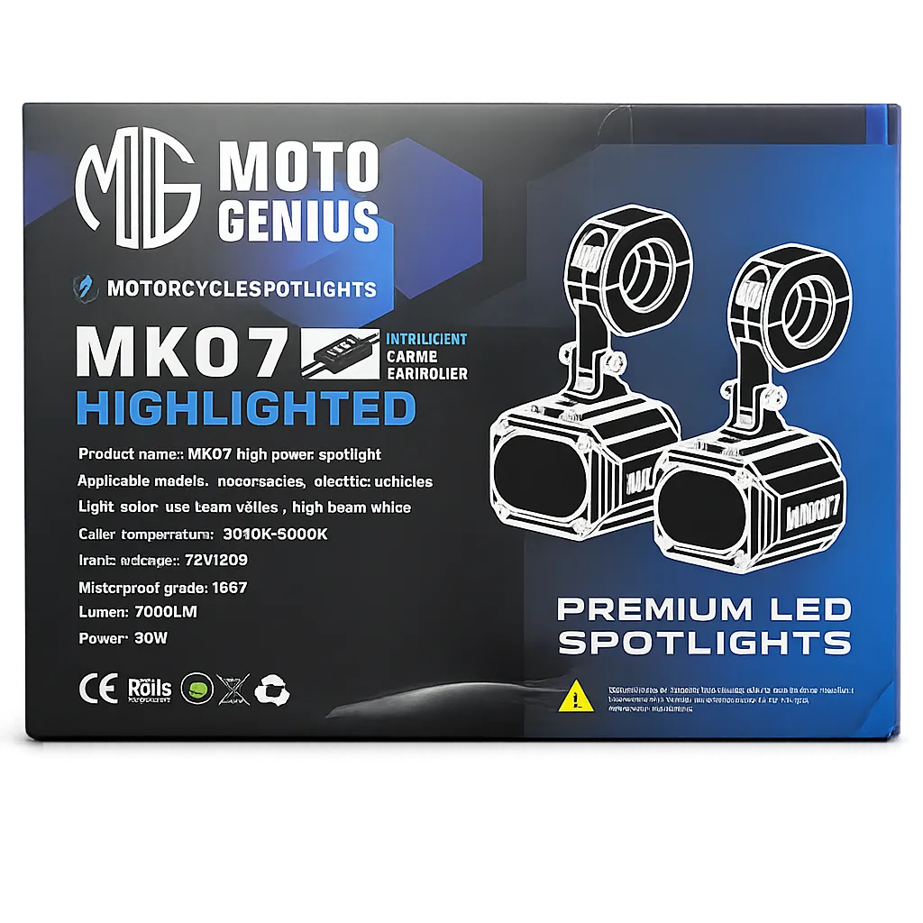 MotoGenius MK-07 60W Dual Color LED Fog Light Yellow White with Wiring ...