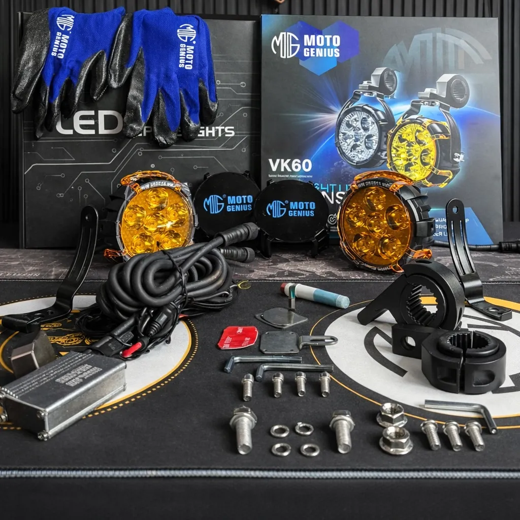 Moto Genius VK60 90W High Power Dual Color Auxiliary Light Yellow White ...